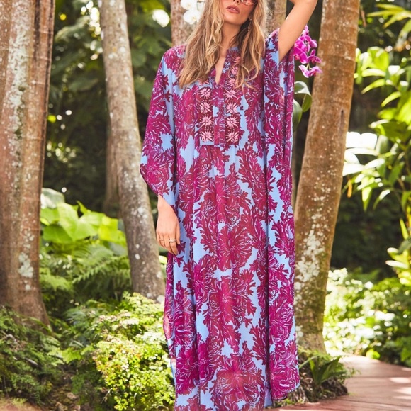 Lilly Pulitzer | Dresses | Nwt Lilly Pulitzer Caftan Julieta Maxi Dress In Abaco Blue Feel Like ...